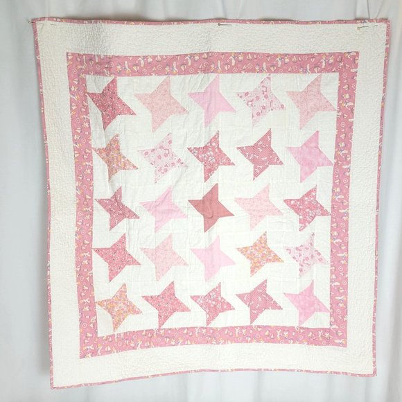 Handmade | Bedding | Handmade Pink And White Friendship Stars Baby ...